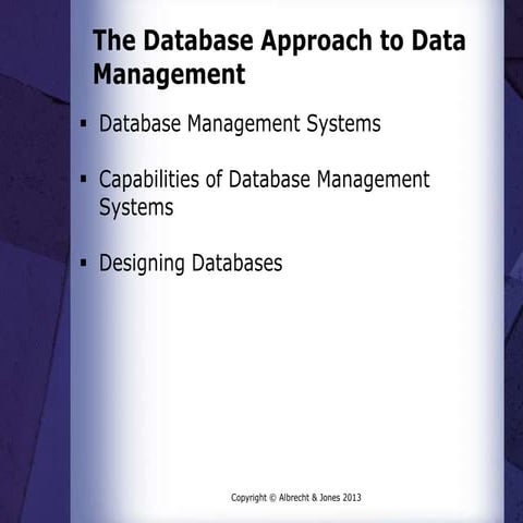 The Database Approach to Data Management | PPTX