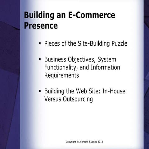 Building an E-Commerce Presence | PPTX