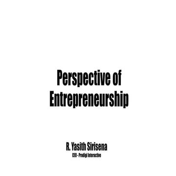 Perspectives of Entrepreneurship | PPTX | Startups | Business