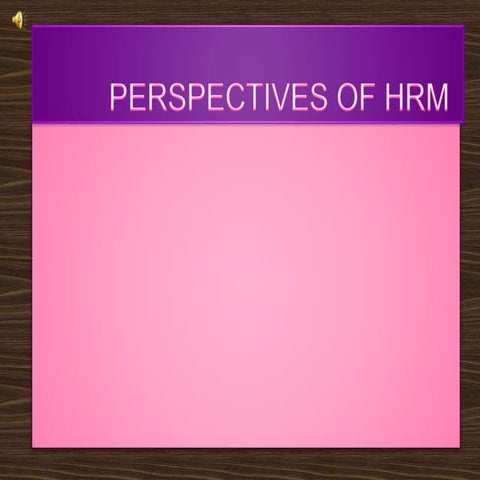 Perspectives of hrm | PPTX