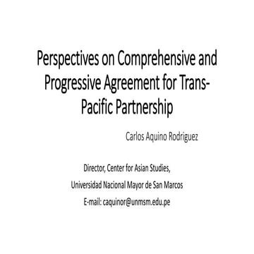Perspectives on comprehensive and progressive agreement for trans ...