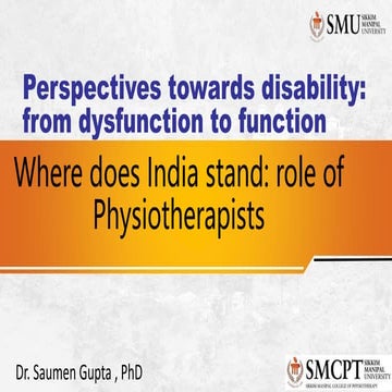 Perspectives towards disability and role of health promotion | PPTX