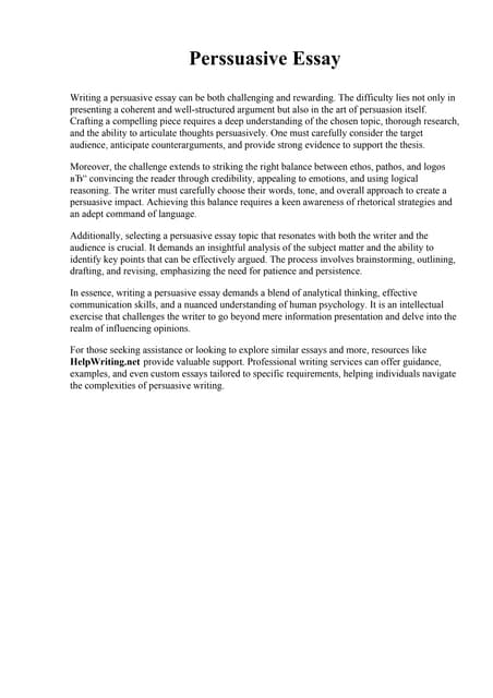 Writing A Persuasive Essay Outline.pdf | Educational Assessment | Education