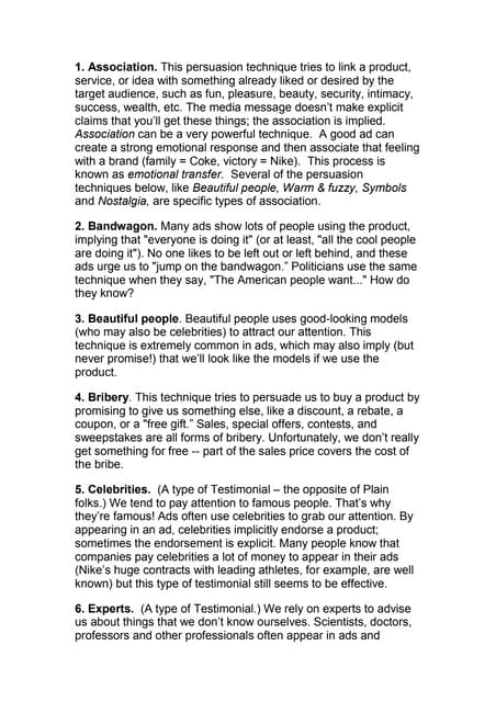 Aforest persuasive techniques 1 | PPT