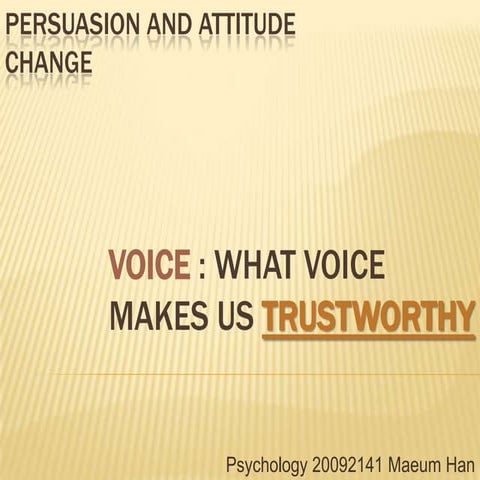 Persuasion and attitude change(1) | PPT