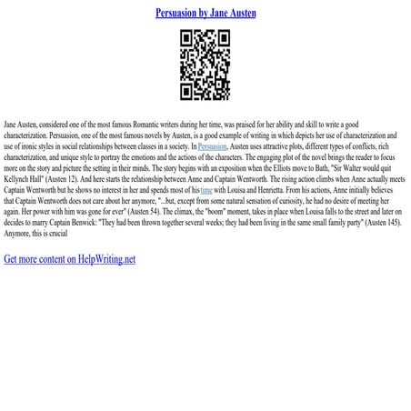 Persuasion By Jane Austen | PDF | Dating | Family and Relationships