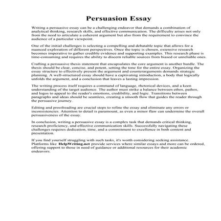 Persuasion Essay | PDF