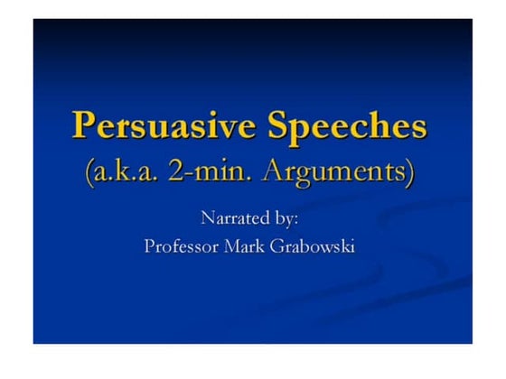 The persuasive speech | PPT