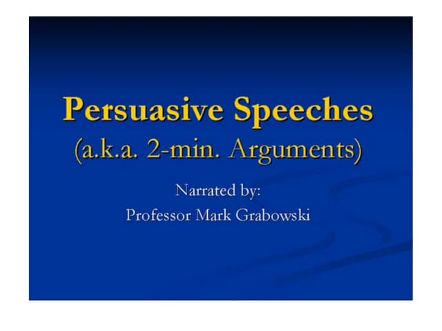 The persuasive speech | PPT