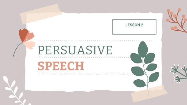 Persuasive Speech | PDF