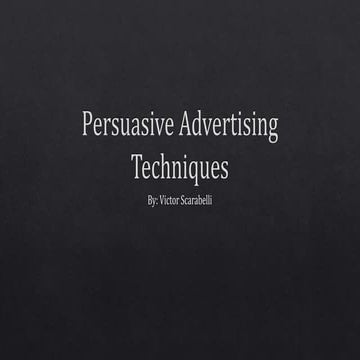 Persuasive advertising techniques | PPT
