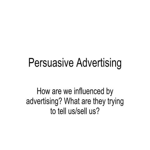 Persuasive adverts | PPT