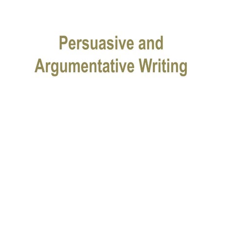 Persuasive and argumentative writing | PPSX