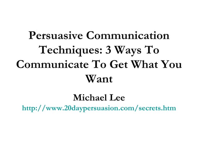 Aforest persuasive techniques 1 | PPT