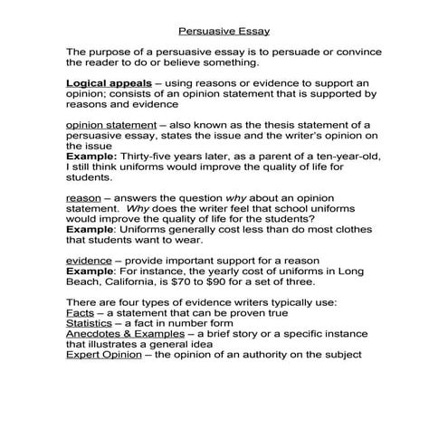 Persuasive Essay | DOC