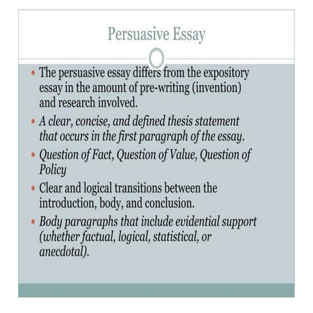 Persuasive Essay | PPT