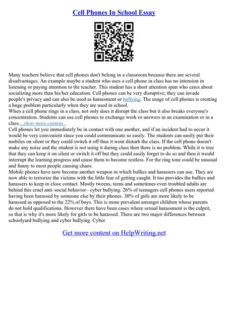 No Cell Phones in School | PPT | Smartphones | Consumer Electronics