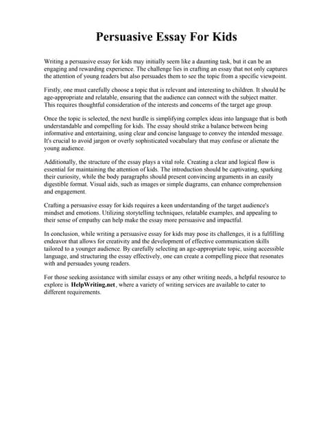 Essay Samples For Kids.pdf | Homework and Study | Education