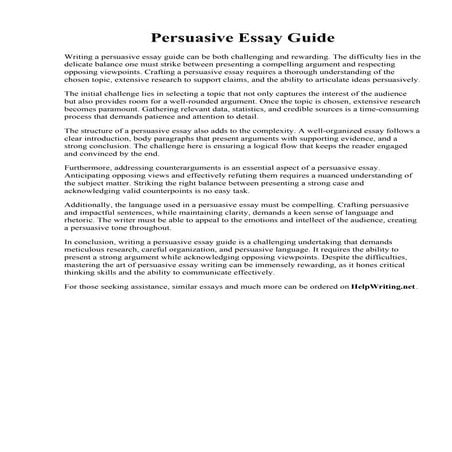 Persuasive Essay Guide | PDF