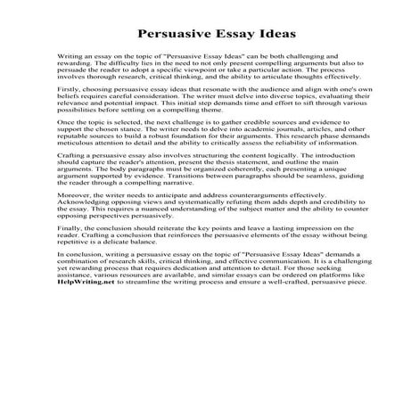 Ideas For Writing A Persuasive Essay.pdf