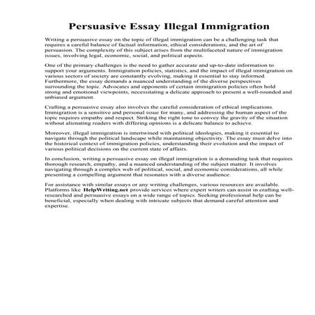 Persuasive Essay Illegal Immigration. 002 Essay Example Argumentative ...