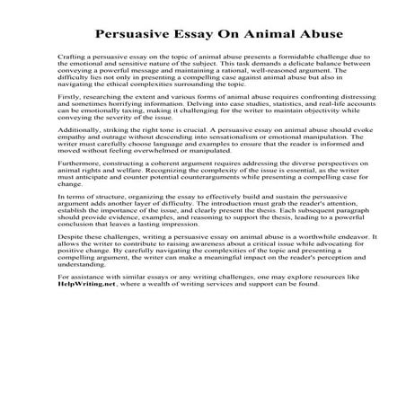 Persuasive Essay On Animal Abuse.pdf