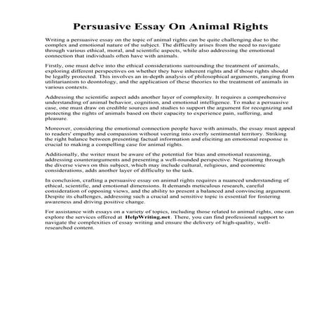 Persuasive Essay On Animal Rights. Essay About Animals Rights Sitedoct.org
