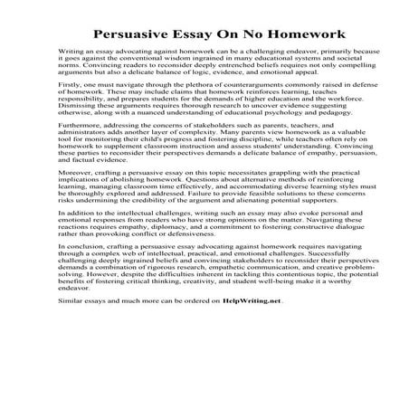 Persuasive Essay On No Homework.pdf | Classical Music | Music