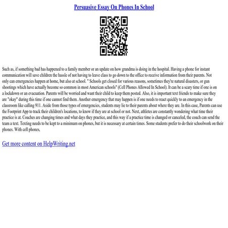 Persuasive Essay On Phones In School | PPT