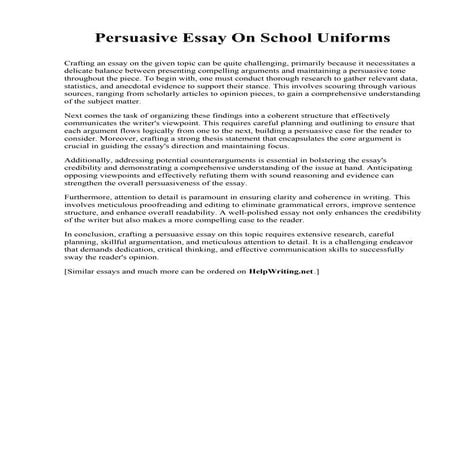 Persuasive Essay For School Uniforms.pdf