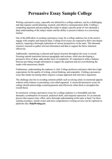 High School Persuasive Essay.pdf | Secondary Education | Education