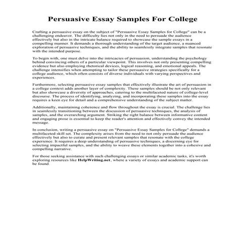 Persuasive Essay Samples For College.pdf