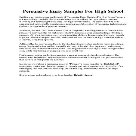 Persuasive Essay Samples For High School.pdf