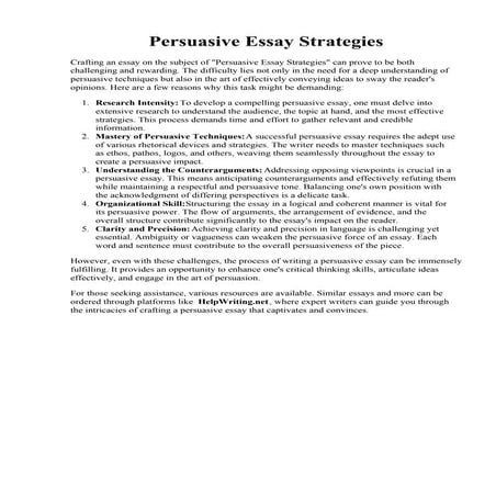 Persuasive Essay Strategies Pdf