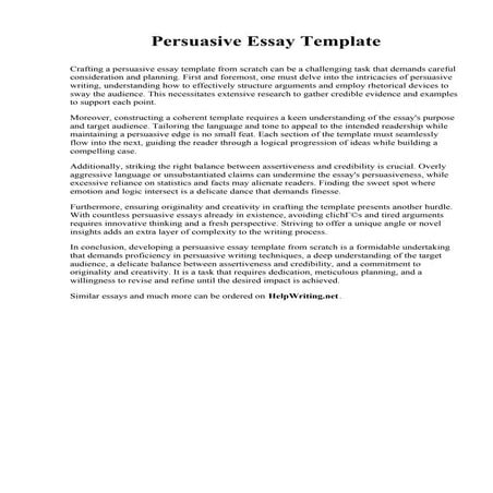 Persuasive Essay Template. Heritage Christian University | PDF