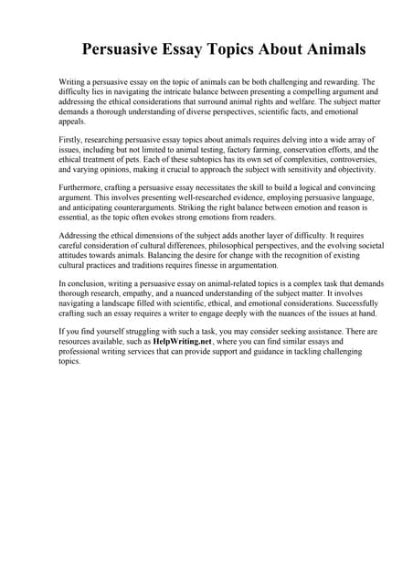 Essays About Animals.pdf | Pets