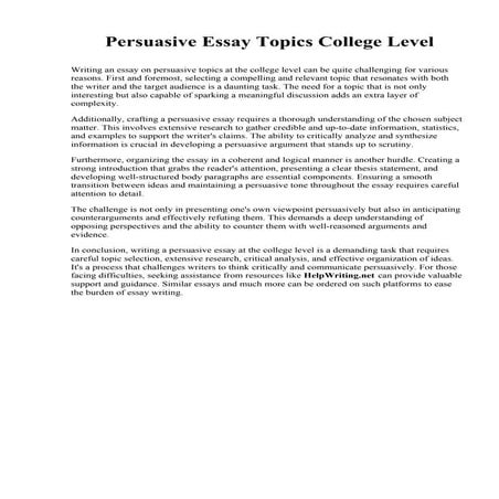 Persuasive Essay Topics College Level.pdf