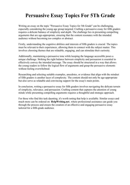 Persuasive Essay 5Th Grade.pdf
