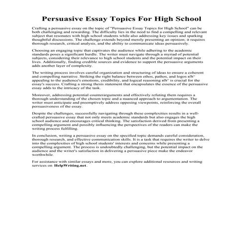 Persuasive Essay Topics For High School.pdf