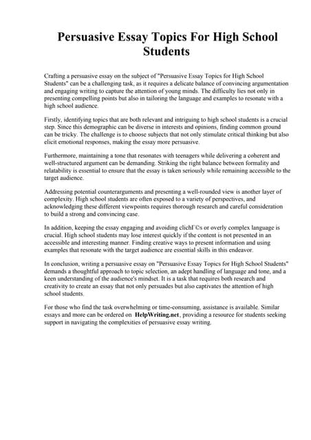English Essays For High School Students.pdf | Secondary Education ...