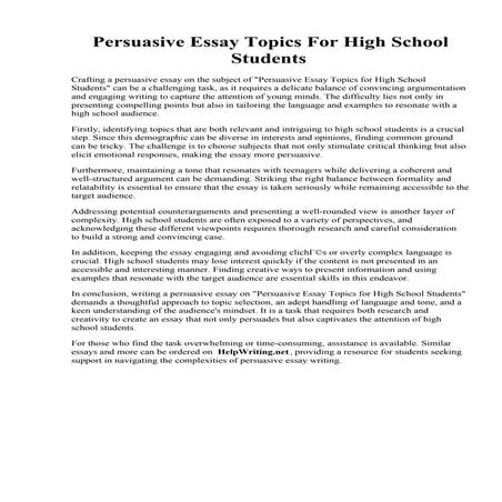 Persuasive Essay Topics For High School Students.pdf
