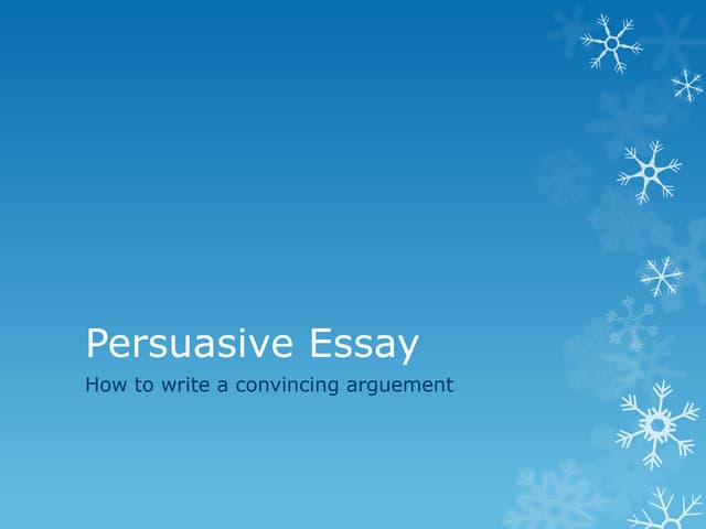 Persuasive Essay 8th Grade | PPT