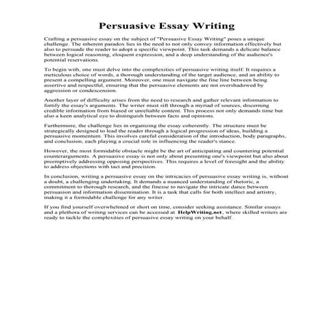 Persuasive Essay Writing. How to Write a Persuasive Essay Step by Step ...