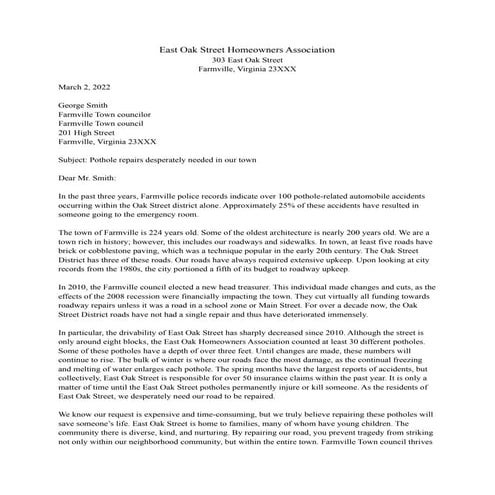 Persuasive Letter Draft | PDF