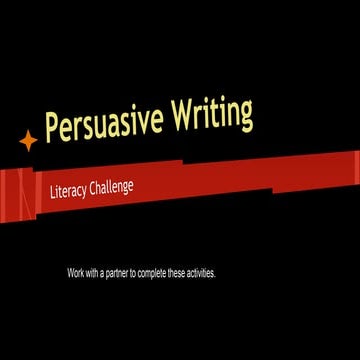 Persuasive literacy tasks | PPT
