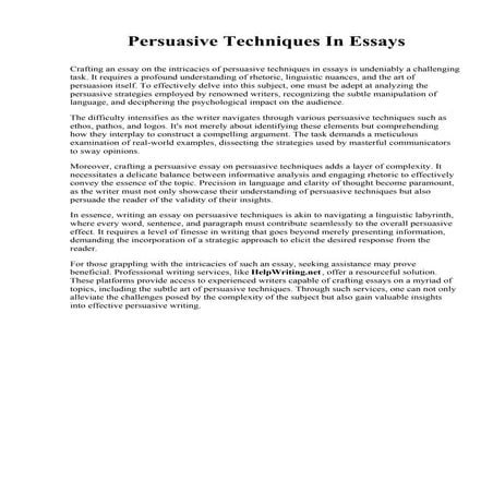 Techniques Of Essay Writing Pdf