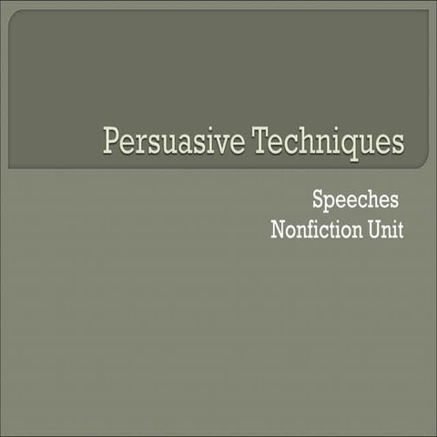 Types of Persuasive techniques | PPT