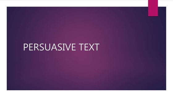 Identify features of persuasive texts | PPTX | Parks | Attractions