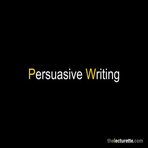 Persuasive writing | PPT