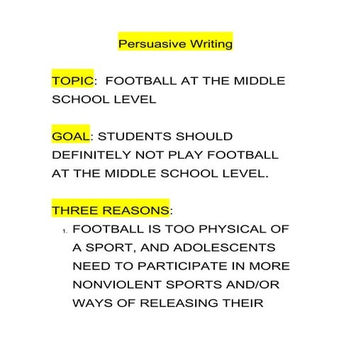 Persuasive Writing Outline | DOC